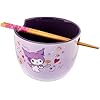 Amazon.com: Sanrio Kuromi Ceramic Ramen Dinnerware Set | Includes 20 ...