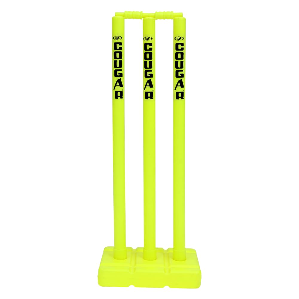 Buy COUGAR Plastic Cricket Stumps Set - 3 Stumps 2 Bails 1 Stand ...