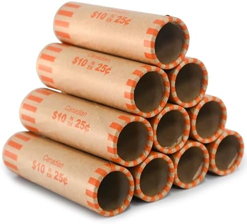 L LIKED 105 Assorted Preformed Coin Wrappers for Canadian Coins, Dollar ...