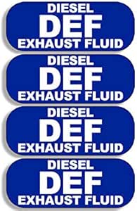 Amazon.com: 4 Pack: 1x3 inch Blue DEF Diesel Exhaust Fluid Stickers ...
