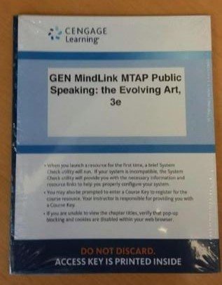 Public Speaking: the Evolving Art, 3e Access Key GEN MindLink MRAP ...