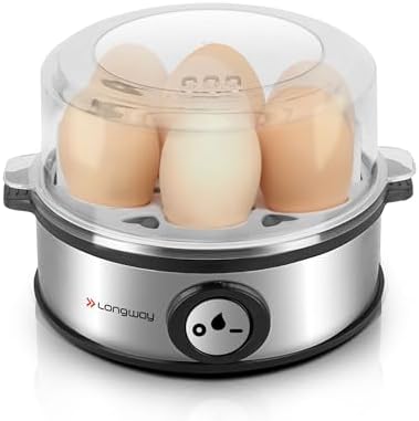 Buy Amazon Basics Stainless Steel Egg Boiler | Measuring Cup | Compact ...