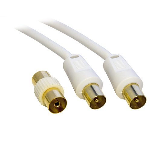 5M Metre TV VCR Video Aerial Coaxial Fly Lead / Cable Male to Male ...
