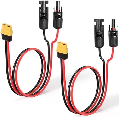 Amazon.com: MOOKEERF Solar to XT60 Extension Cable 10AWG 2FT Solar ...