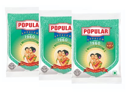 Popular Appalam Dinner Special - 200G (200G * 3) Pack of 3-600G ...