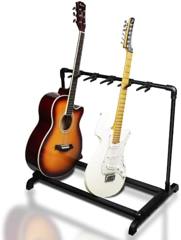Amazon.com: Foldable Universal Multi Guitar Stand - 5 Guitar Stand ...