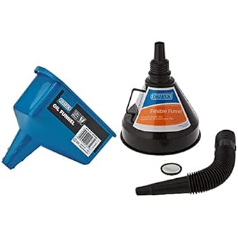 Draper 30910 Oil Funnel, Blue, One Size & 56141 Flexible Plastic Funnel ...