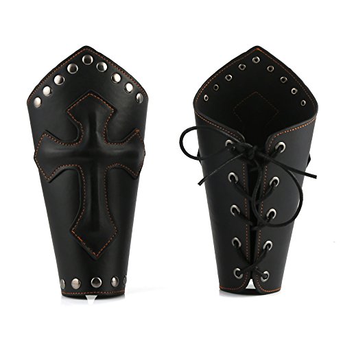HZMAN Faux Leather Arm Guards - Medieval Cross Bracers - One Size ...