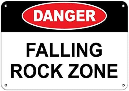 Amazon.com: Warning Sign Danger Falling Rock Zone Tin Signs – Aluminum ...