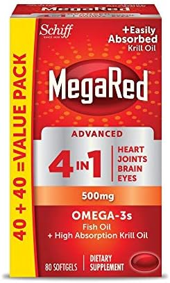 Amazon.com: MegaRed Advanced 4-in-1 2X Concentrated 500mg Omega-3 Fish ...