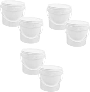 Amazon.com: Gatuida 6 Pcs Storage Bucket 2L Bucket with Lid Storage Tub ...