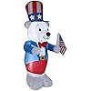 Amazon.com: Gemmy 4' White Fourth of July Bear Spring Inflatable ...