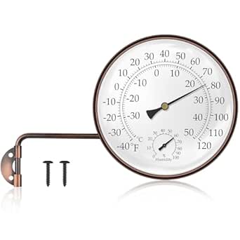 Amazon.com: 6 Inch Brass Outdoor Thermometer with Humidity, Indoor ...