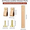 BBTO 24 Pieces PVC Leather Drawer Pulls Handmade PVC Leather Cabinet ...