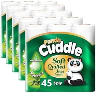 Panda Cuddle 3-Ply Soft Quilted Scented Toilet Rolls - Aloe Vera ...