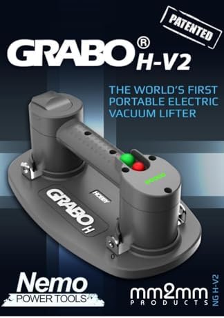 Portable Grabo H V2 Electric Tile Lifter with Vacuum Suction Cup - 75kg ...