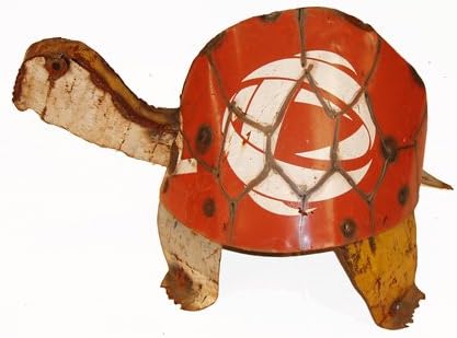 Amazon.com : Large "Mo" the Flat Footed Turtle : Recycled Metal Animal ...