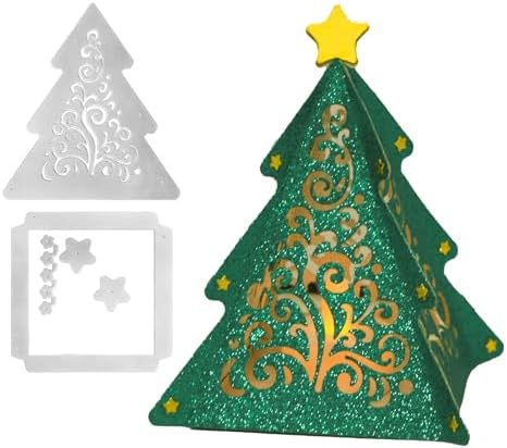 2 Sets Christmas Cutting Dies Tree Box Embossing Machine Die Cuts ...