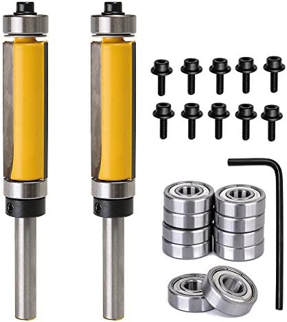 Yakamoz Industrial Grade 4Pcs 1/4 Inch Shank Flush Trim Router Bit Set ...