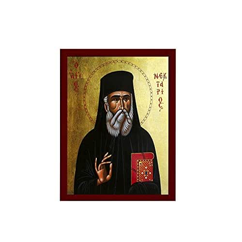 Amazon.com: Saint Nectarios icon of Aegina, Greek Handmade Orthodox ...