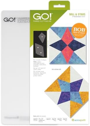 Amazon.com : AccuQuilt GO! Mill & Stars-8" Finished Die w/Mat ...