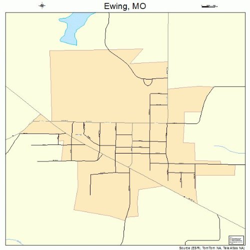 Amazon.com : Large Street & Road Map of Ewing, Missouri MO - Printed ...