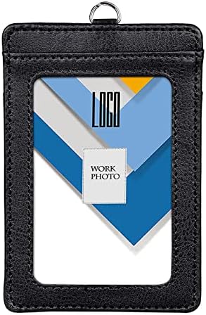 Wisdompro Badge Holder, Double Sided PU Leather Bus Pass Holder with 1 ...