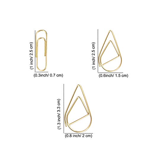Snapklik.com : 300 Pcs Cute Gold Paper Clips Assorted Sizes, Smooth ...