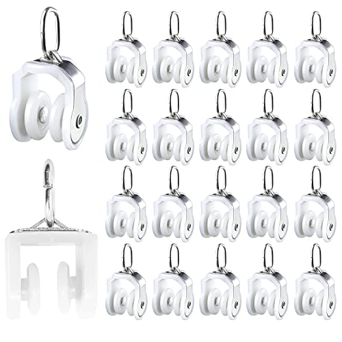 Curtain track rollers,50Pcs Twin Wheeled Curtain Track Rollers Pulleys ...