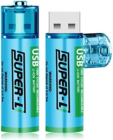 USB Rechargeable AA Lithium Batteries 1.5V