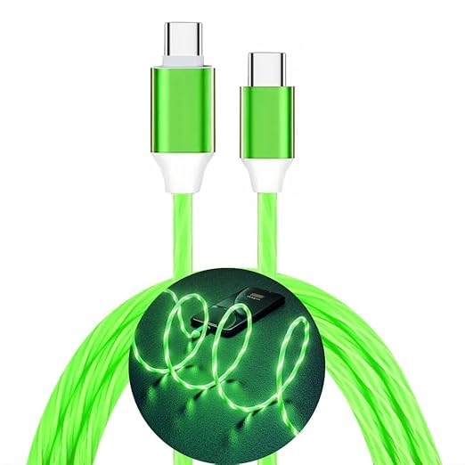 Amazon.com: USB C to USB C Cable Fast Charging Cable 3.3FT 60W/3A LED Type C Charger Cable Light ...