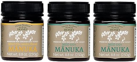 Amazon.com : Mason Brothers' Raw Manuka Honey | 3x 8.8oz | MGO 50+/ MGO ...