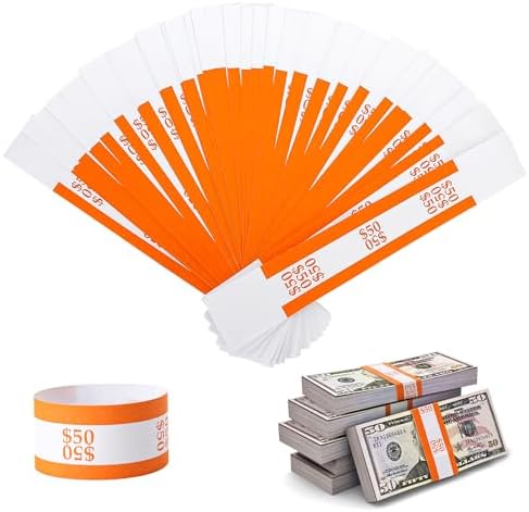Amazon.com : Marsrut 200PCS Self-Sealing Currency Straps Bands $50 ...