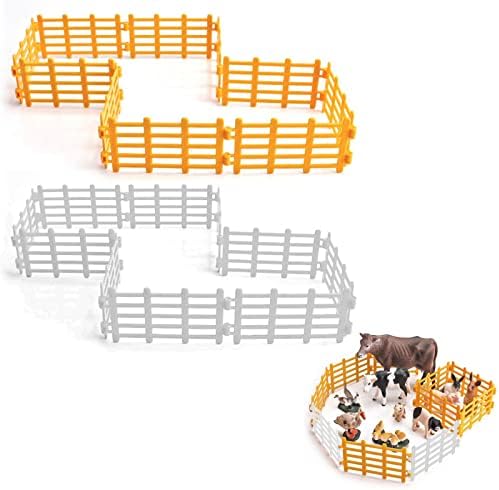 TOYMANY 24PCS Horse Corral Fencing Accessories Playset, Plastic Fence ...