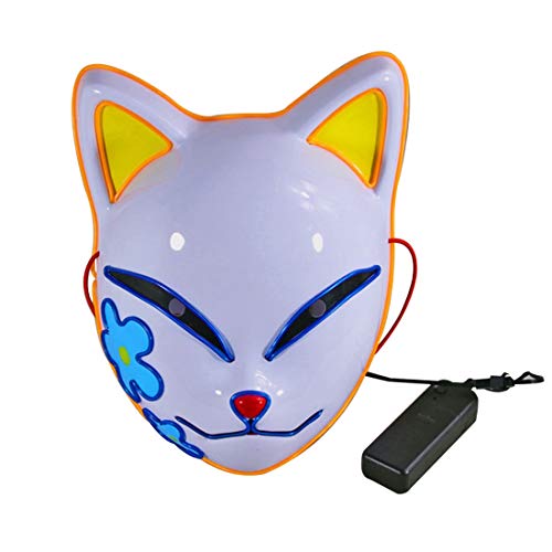 Buy Makomo Demon Slayer Cat Mask Replica LED Light Up Luminous Glowing ...