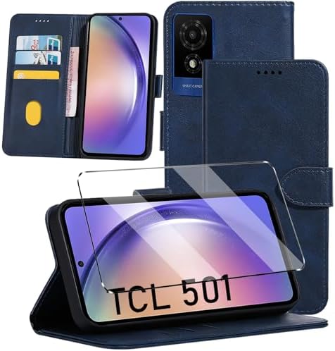 HuiYouMY 2-in-1 Case Compatible with TCL 501 Leather Phone Case, Wallet ...