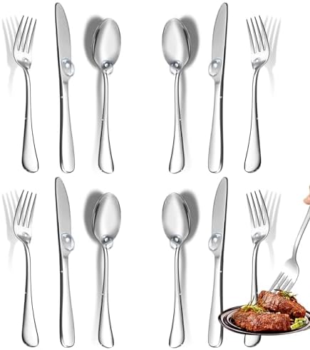 Amazon.com | 20-Piece Stainless Steel Silverware Set - Attractive ...