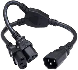 Amazon.com: Extensión de alimentación negra para computadora/monitor ...