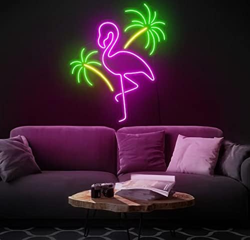 AMANYMXOK Flamingo and Palm Tree Neon Sign Led Light Up Signs for Wall ...
