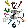 Premier Housewares Funky Numbers Wall Clock, Metal, Multi-Colour, 5 x ...