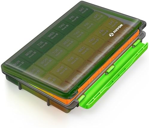 Amazon.com: Sukuos Monthly Pill Organizer 28 Day Easy to Open, Large ...