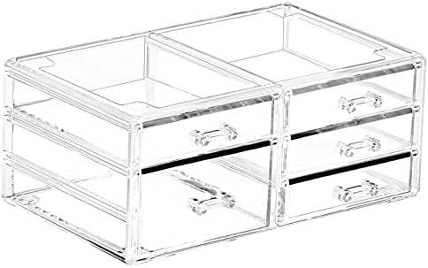 Amazon.com: Cq acrylic 1 Pack Clear Desk Organizer With Drawers ...