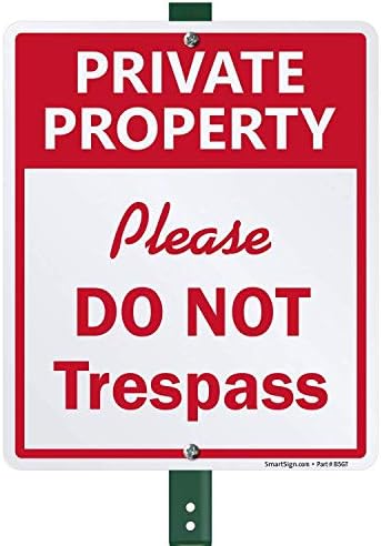 Amazon.com : HEIOKEY Private Property No Trespassing Sign with Stake ...