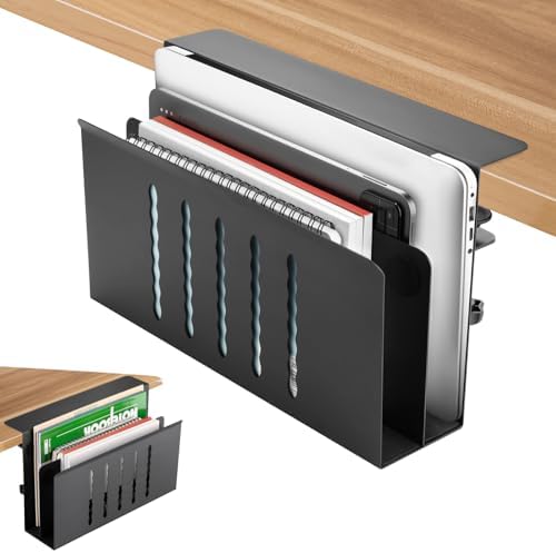 JGTONG Desk Side Storage, 2 Tier Hanging Desk Organizer No Drill, Alloy ...