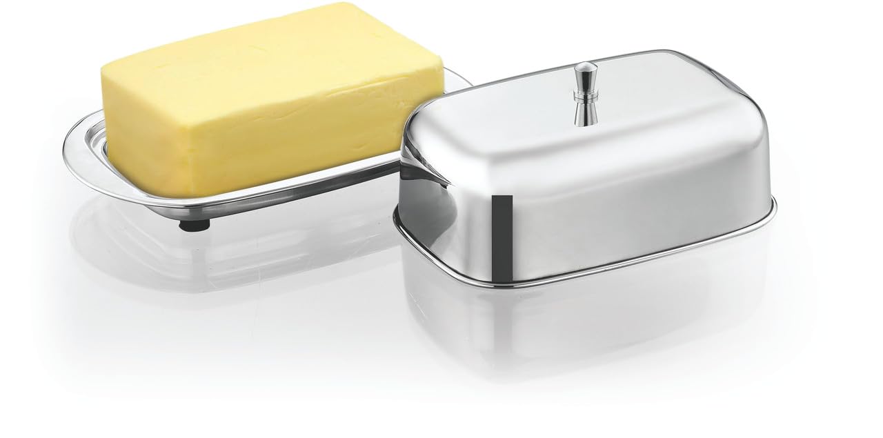 Buy JVL Stainless Steel Butter Container Dish Storage Box Organizer ...