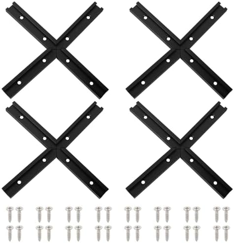 SeekLiny 16PcsT-Track Intersection for Woodworking with Screws,Double ...