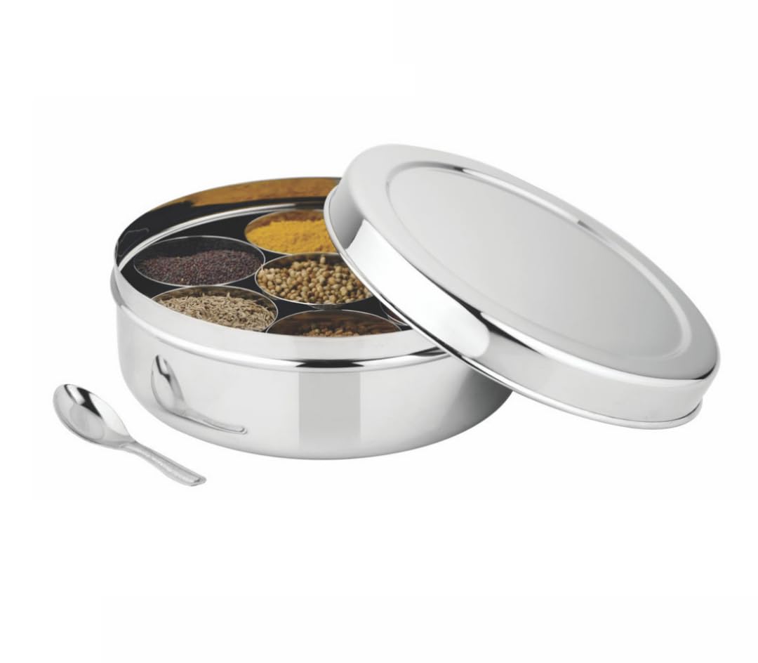 Buy Hometronics 7 in 1 Stainless Steel Spice Set Masala Storage | Spice ...