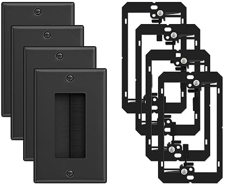 Iwillink (2 Pack) Brush Wall Plate with Low Voltage Mounting Bracket ...