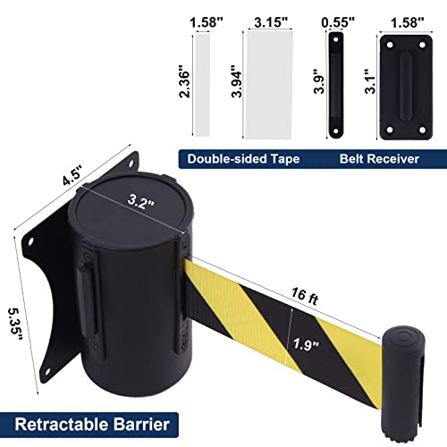 Snapklik.com : Wall Mount Retractable Belt Barrier 1 Pack, CRAFTFORCE ...