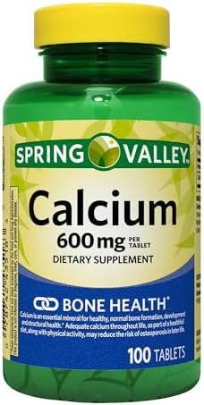Amazon.com: Spring Valley Calcium 600 mg 100 Tablets, Dietary ...
